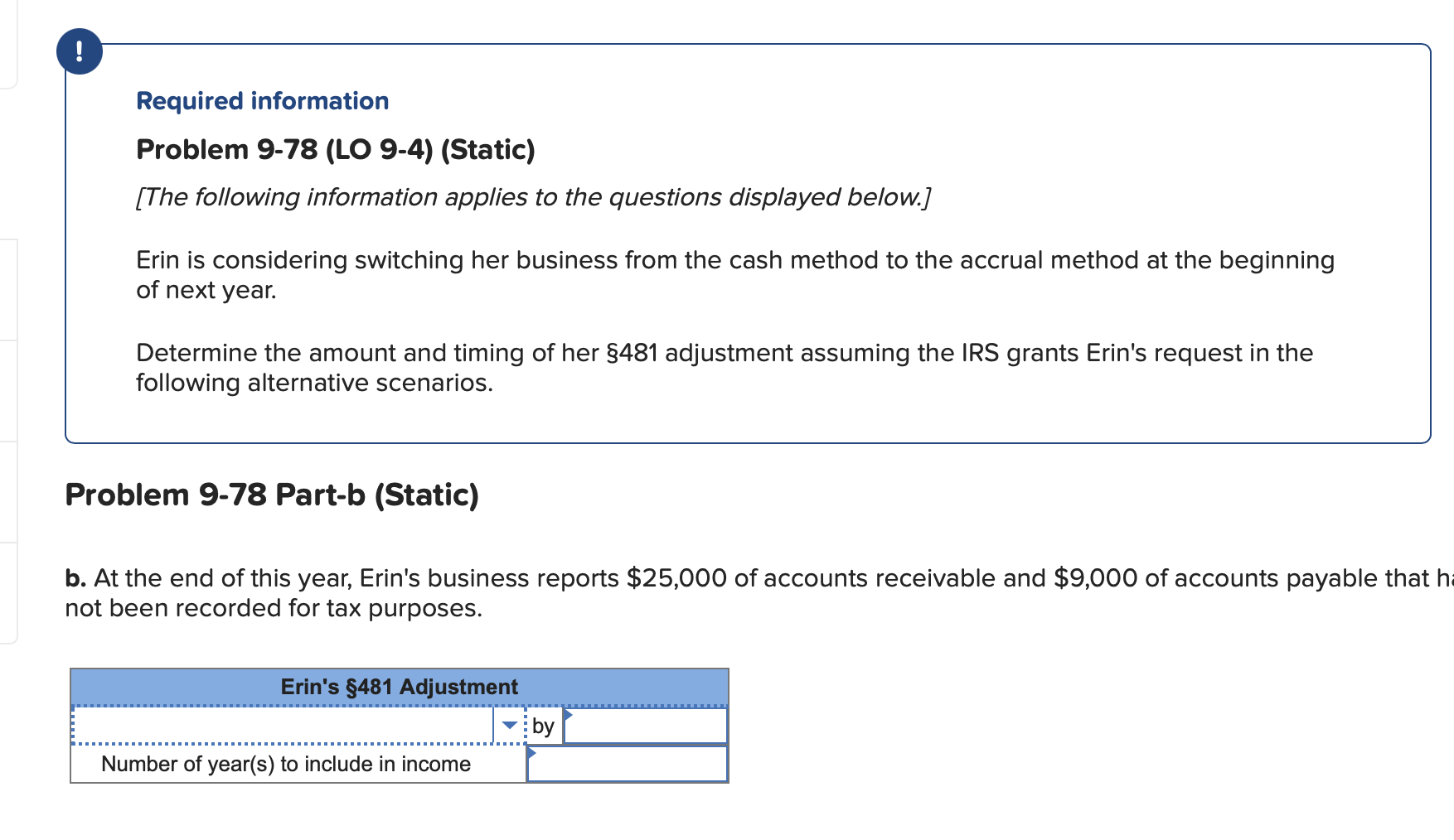 Solved !Required informationProblem 9-78 (LO | Chegg.com