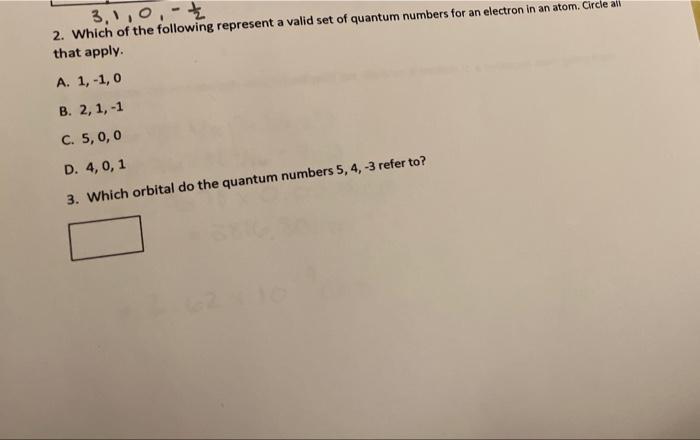 Solved 3,1,0,- t 2. Which of the following represent a valid | Chegg.com
