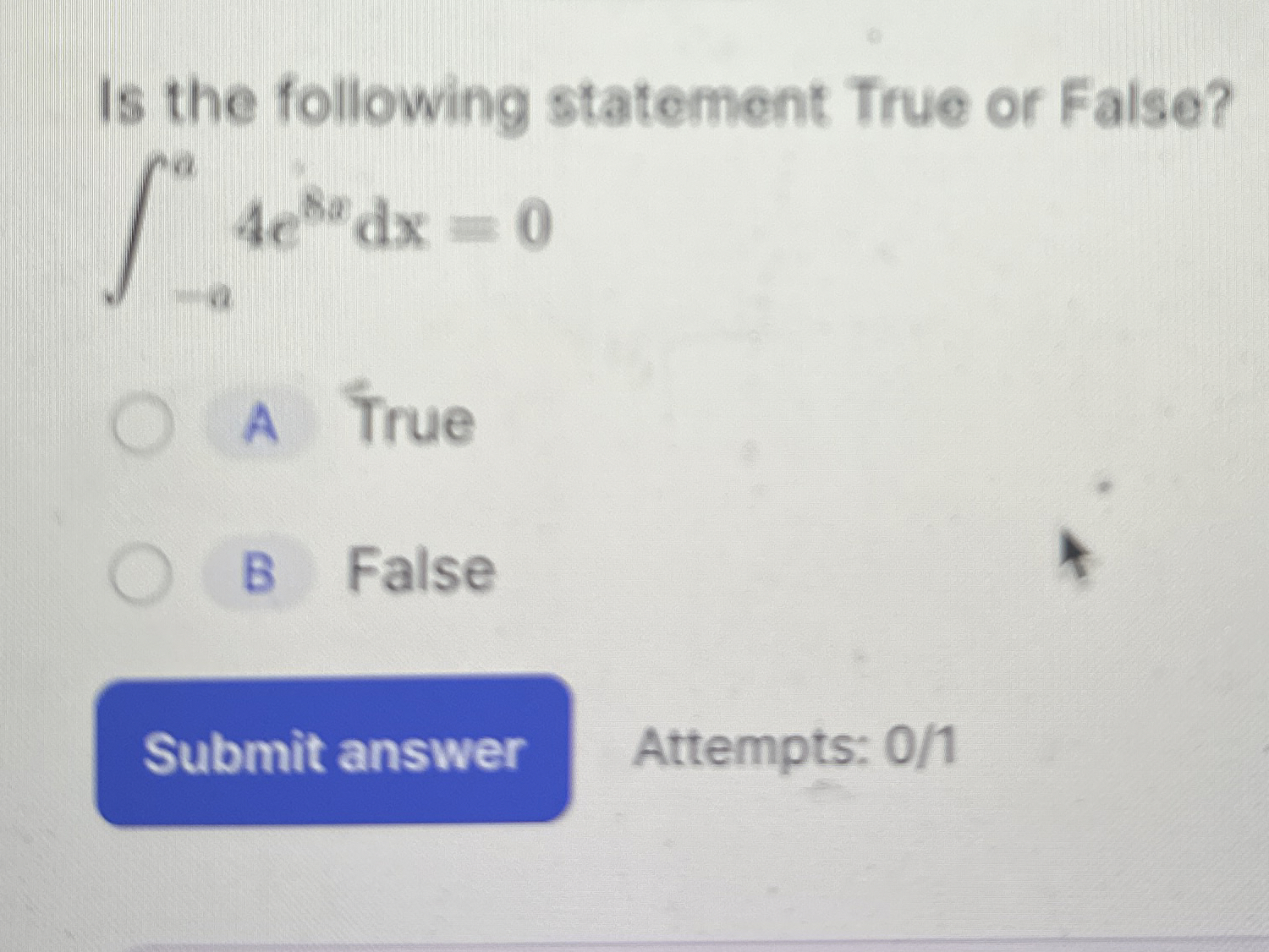 Is the following statement True or | Chegg.com