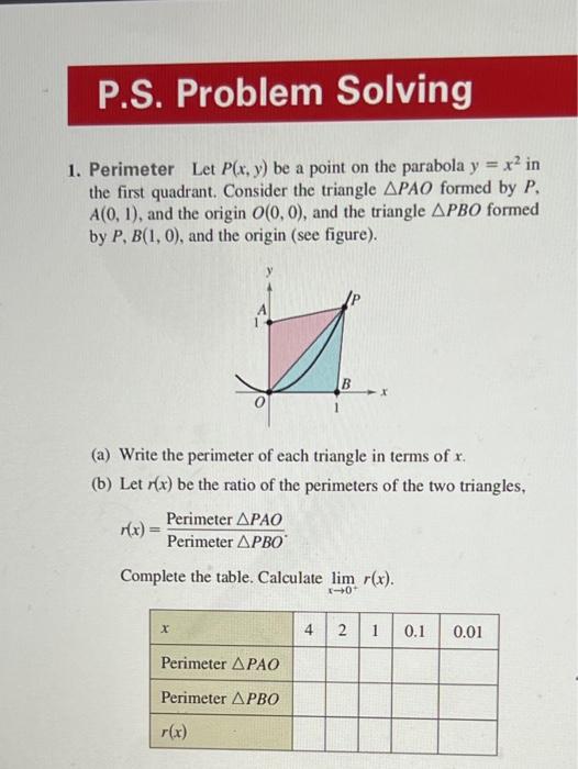 Solved P.S. Problem Solving 1. Perimeter Let P(x, y) be a | Chegg.com