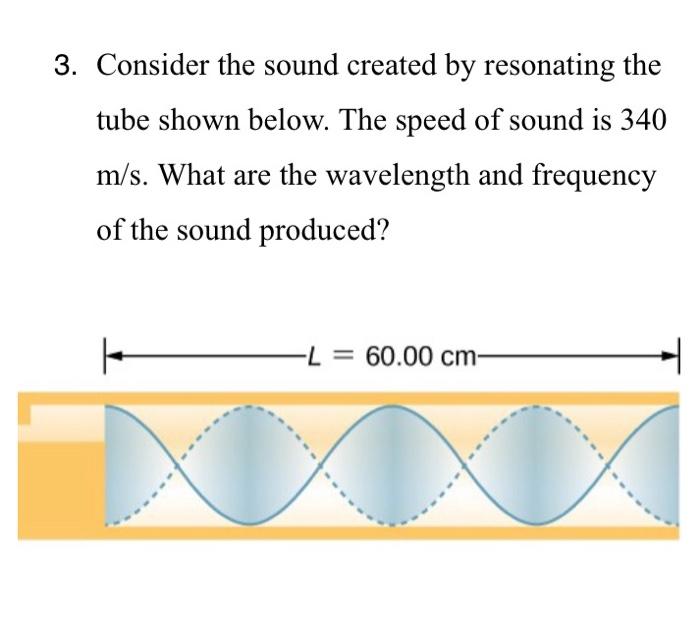Solved 3. Consider the sound created by resonating the tube | Chegg.com