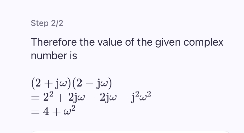 Solved Why Answer is 4+w^2 ﻿and not 4-w^2 ??It shouldent be | Chegg.com