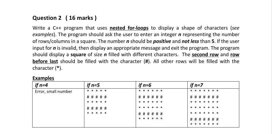 Solved Question 2 ( 16 marks ) Write a C++ program that uses | Chegg.com