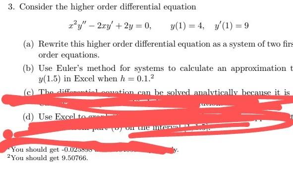 Solved 3. Consider the higher order differential equation | Chegg.com