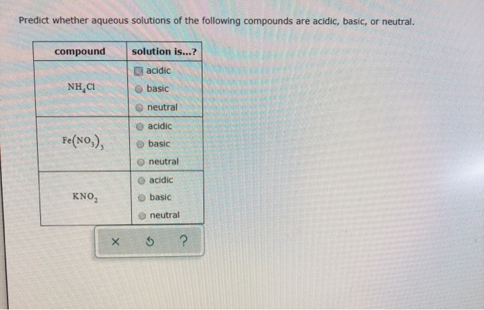 Solved Predict whether aqueous solutions of the following | Chegg.com