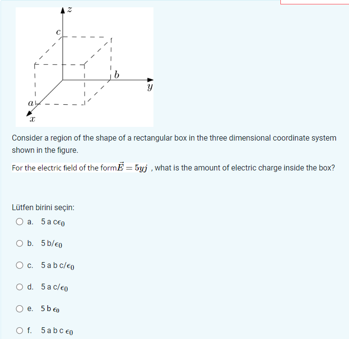 Solved Consider a region of the shape of a rectangular box | Chegg.com