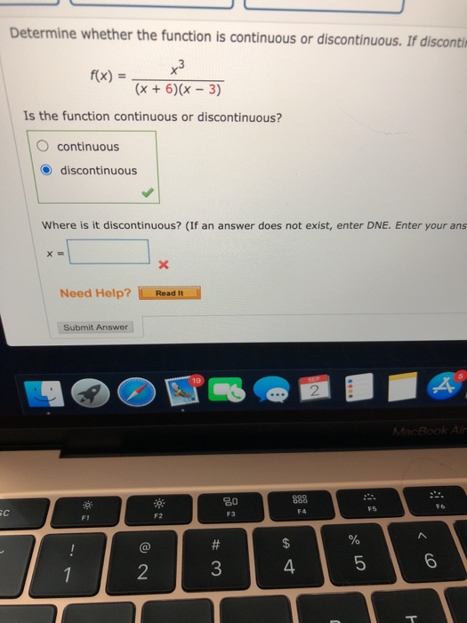 Solved Determine whether the function is continuous or | Chegg.com