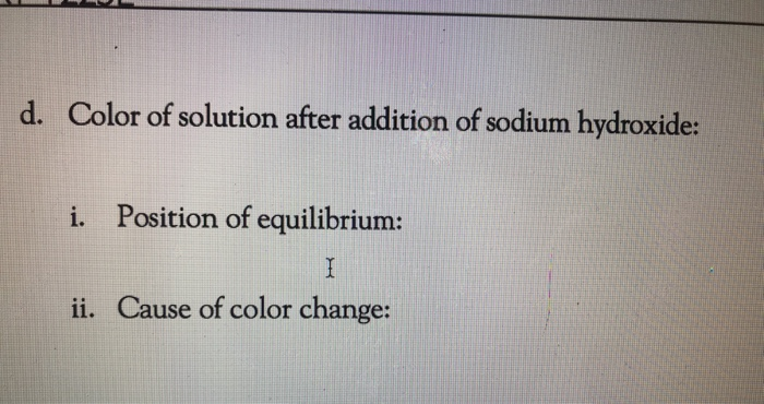Solved 1. Chromate-Dichromate Equilibrium a. Balanced | Chegg.com
