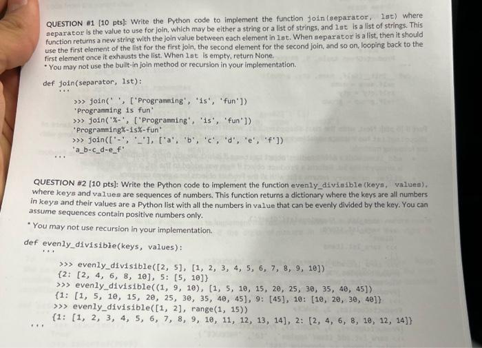 Solved QUESTION #1 [10 pts]: Write the Python code to | Chegg.com