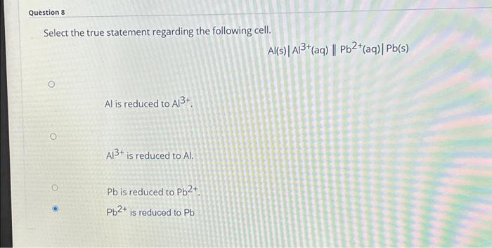 Question 8 Select the true statement regarding the | Chegg.com