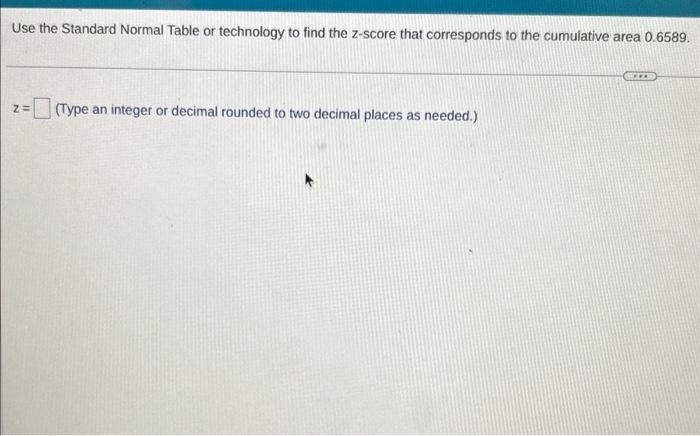 Solved Use the Standard Normal Table or technology to find | Chegg.com