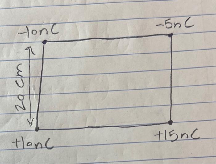 Solved Four charses are Placed on the corners at a sqvare | Chegg.com