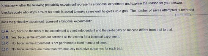 Solved Determine whether the following probability | Chegg.com