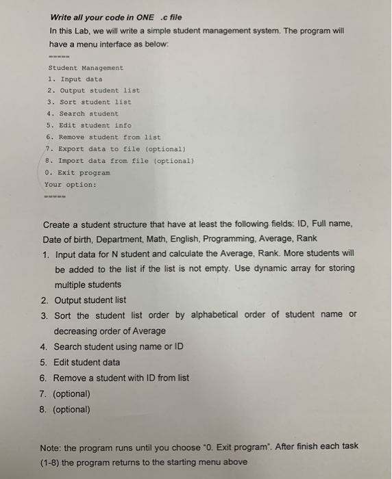 Solved please help me in C Programming (not in C++), use | Chegg.com
