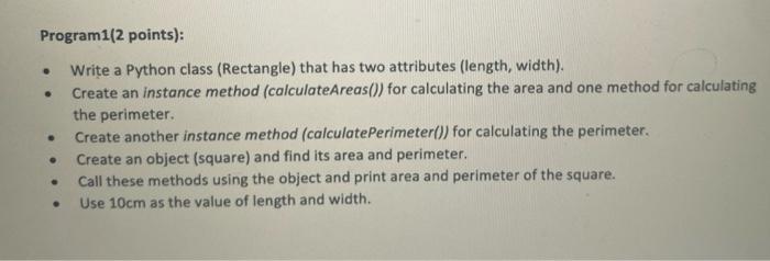 Solved Program1 2 Points Write A Python Class