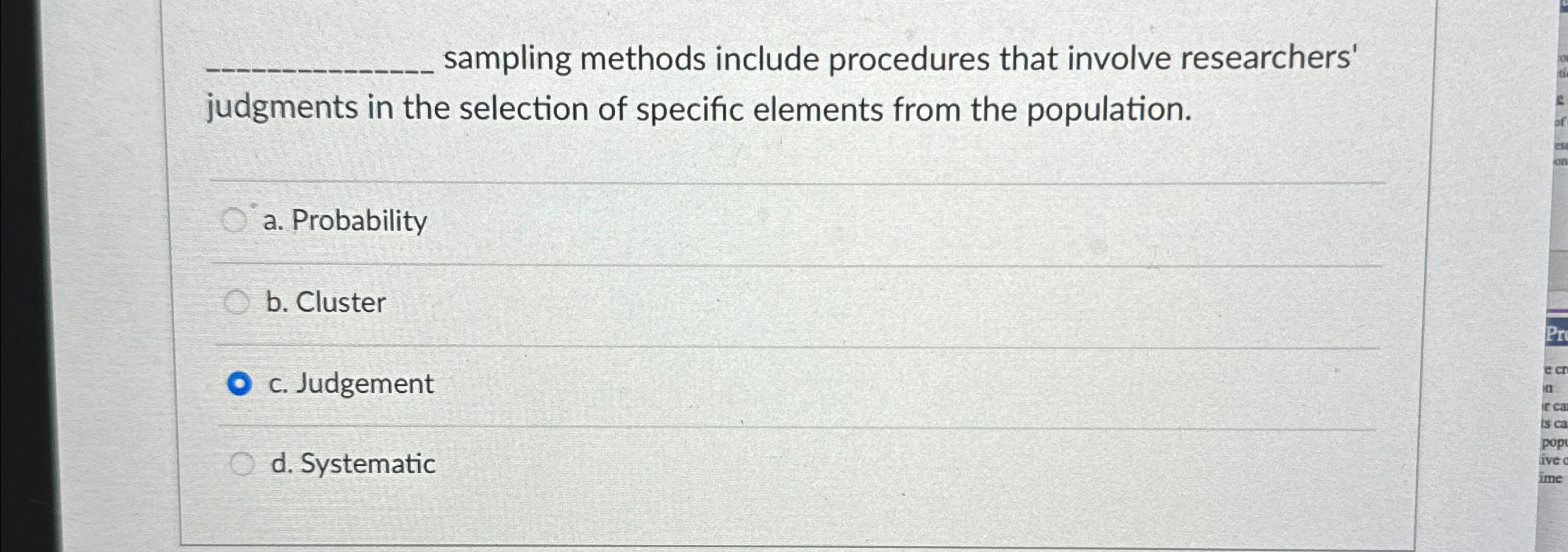 Solved q, ﻿sampling methods include procedures that involve | Chegg.com