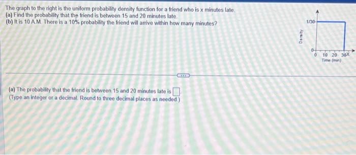 Solved The graph to the right is the uniform probability | Chegg.com