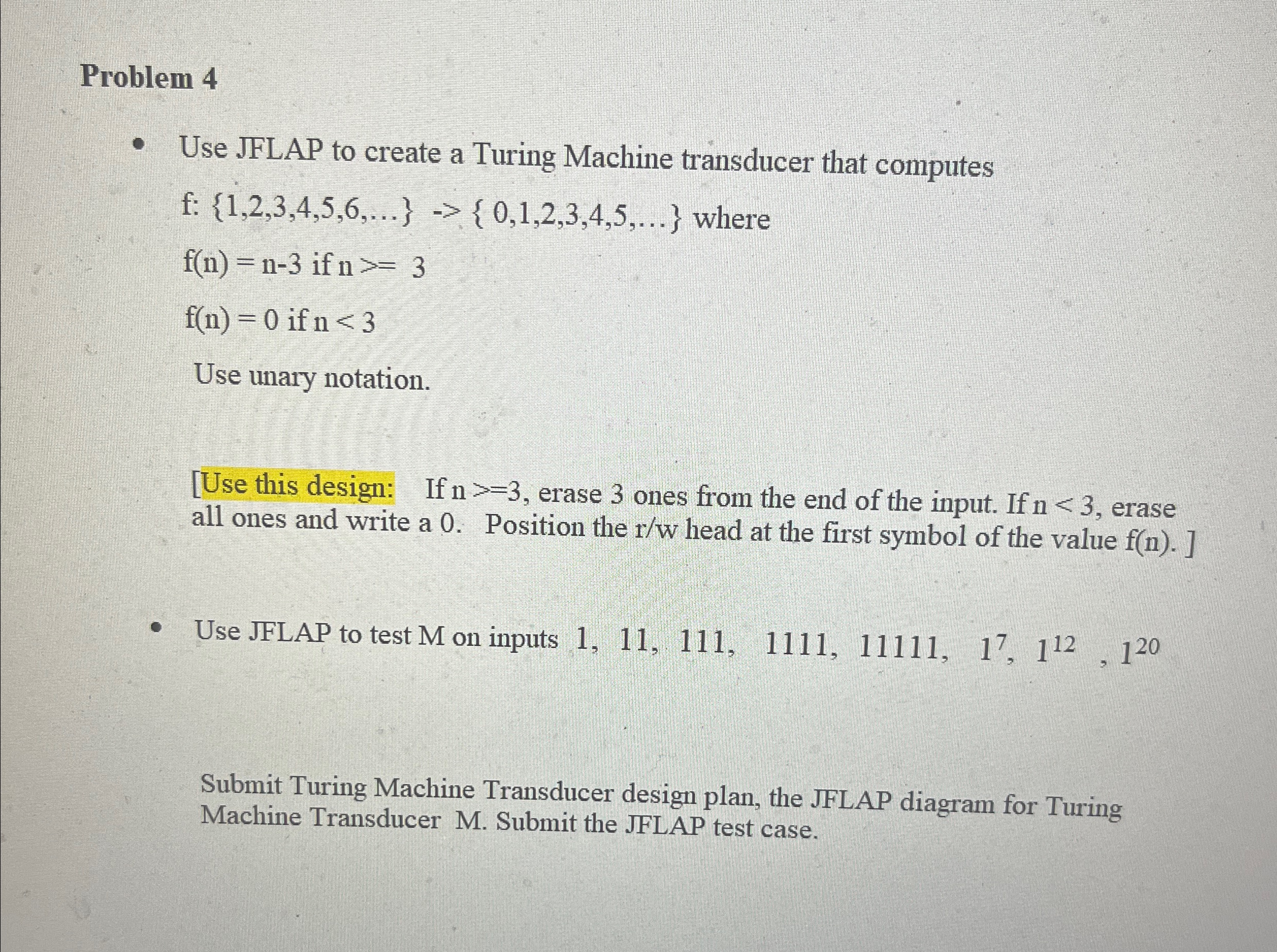 Solved Problem 4Use JFLAP to create a Turing Machine | Chegg.com