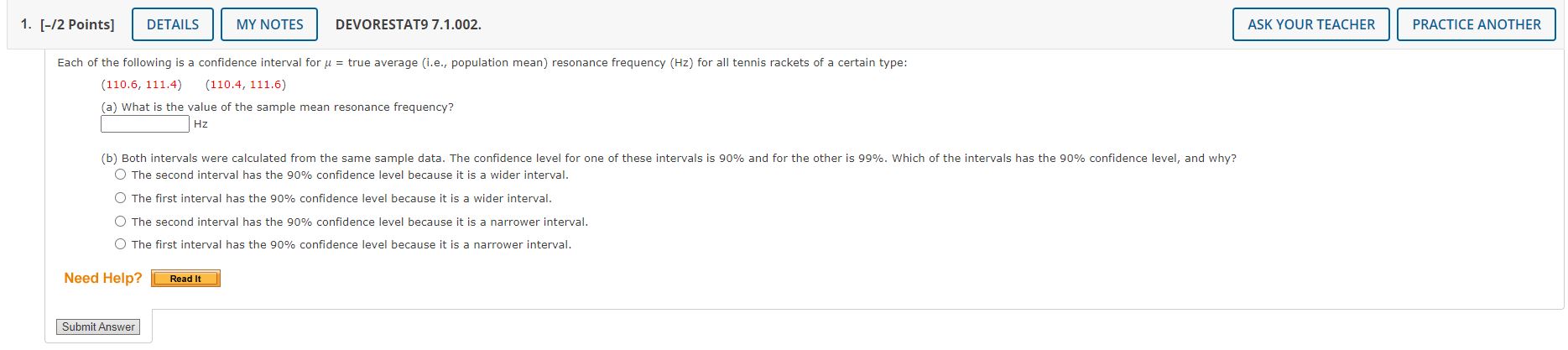 Each of the following is a confidence interval for μ= | Chegg.com