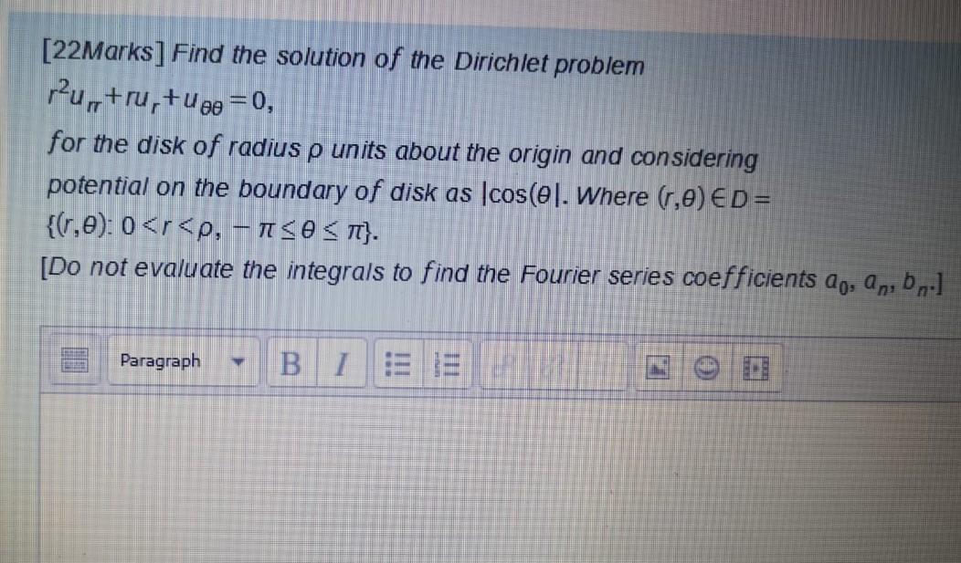 Solved [22Marks] Find the solution of the Dirichlet problem | Chegg.com