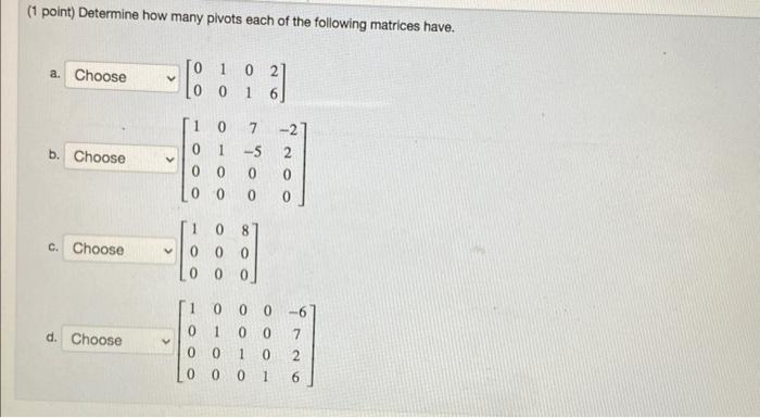 Solved (1 point) Solve the matrix equation Ax=b, where | Chegg.com