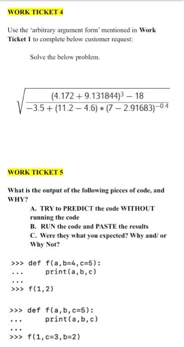 Solved Use the 'arbitrary argument form' mentioned in Work | Chegg.com
