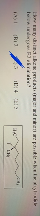 Solved How many distinct alkene products (major and minor) | Chegg.com