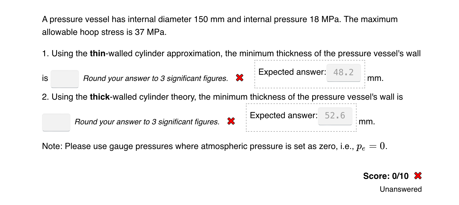 Solved A pressure vessel has internal diameter 150mm ﻿and | Chegg.com