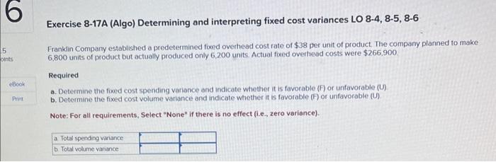 Solved Exercise 8-17A (Algo) Determining and interpreting | Chegg.com