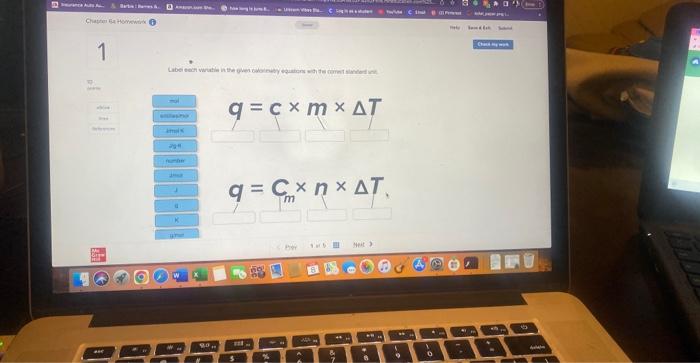 Solved q=c×m×ΔT q=Cm×n×ΔT | Chegg.com