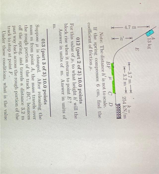 Solved 011 (part 1 of 3 ) 10.0 points A block is released | Chegg.com