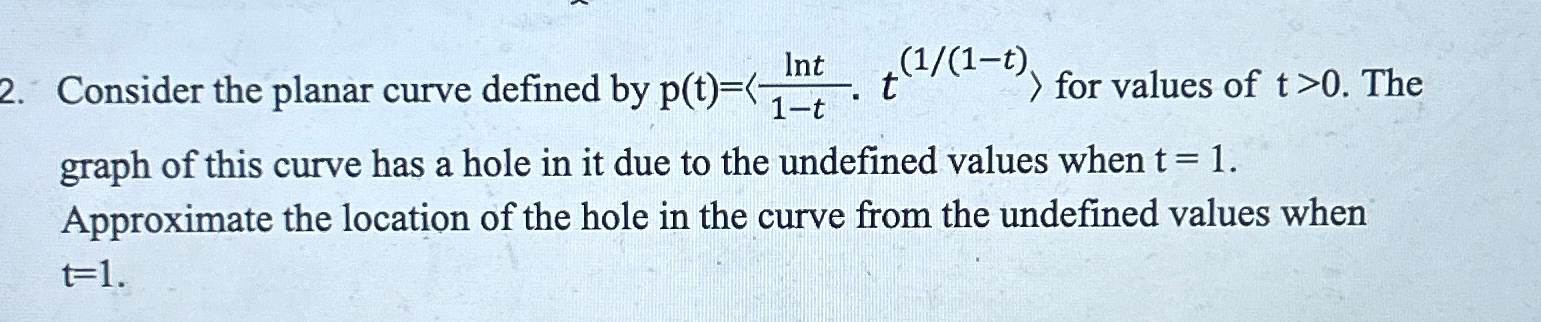 Solved Consider the planar curve defined by for values of | Chegg.com