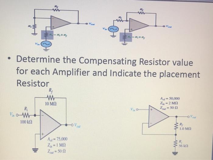 Solved - Determine the Compensating Resistor value for each | Chegg.com