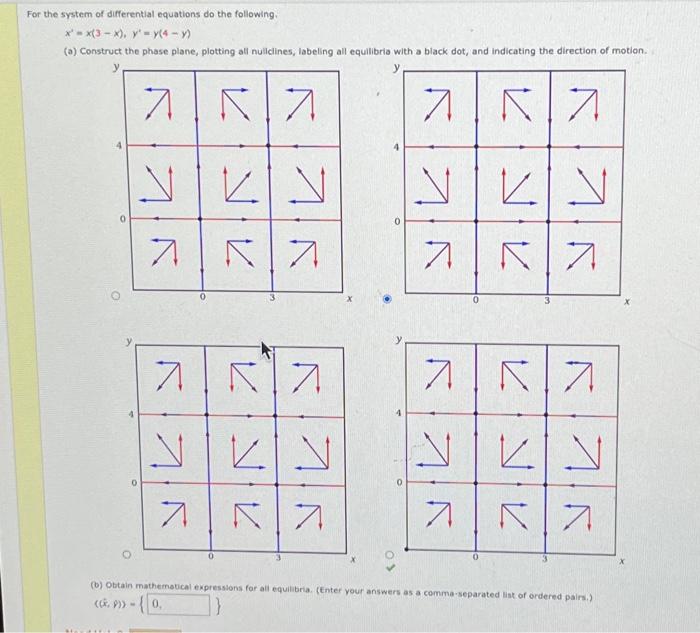 Solved For the system of differential equations do the | Chegg.com