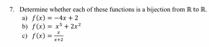 Solved 7 Determine Whether Each Of These Functions Is A