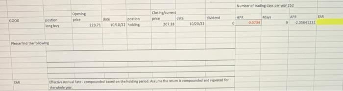 Solved Calculate the EAR using the information provided. | Chegg.com