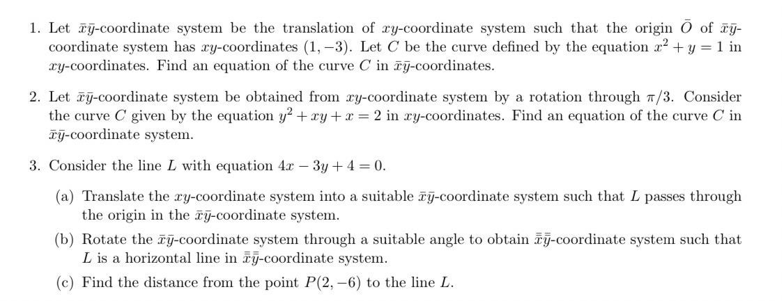 Let x‾bar (y)-coordinate system be the translation of | Chegg.com