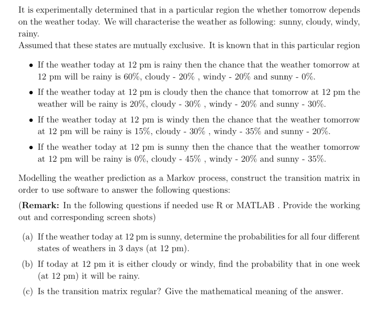 Solved PLEASE USE R FOR THE FOLLOWING QUESTIONS AND SHOW ALL | Chegg.com