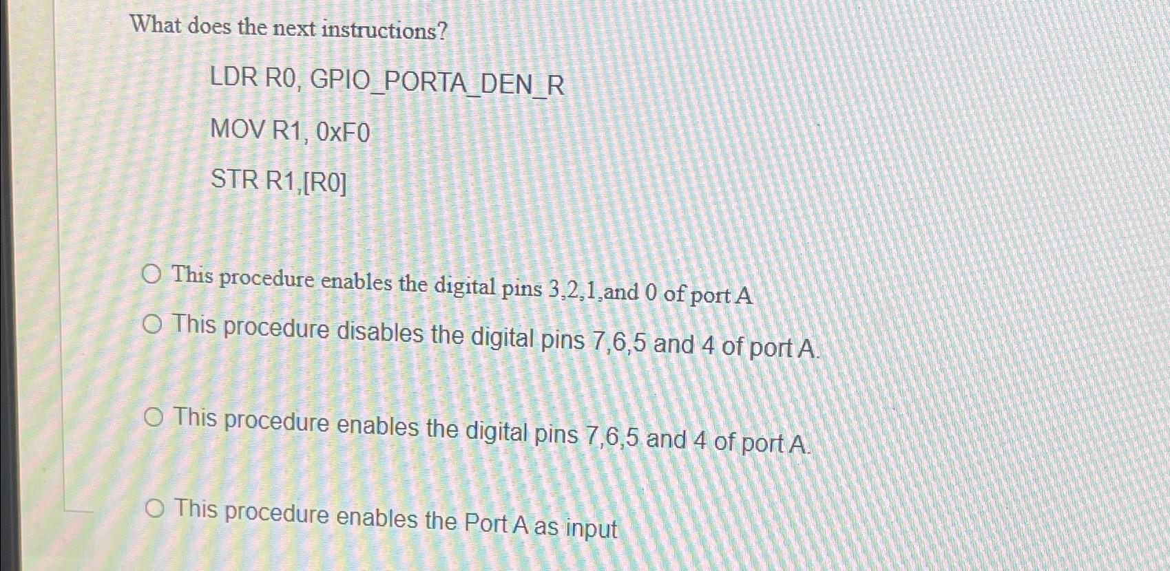 Solved What does the next instructions?LDR R0, | Chegg.com