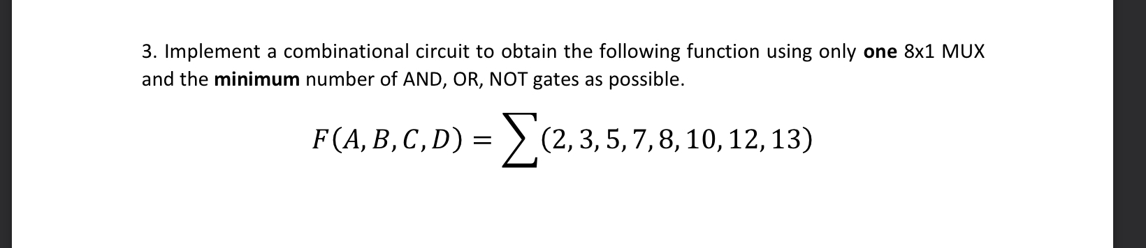 Solved Implement a combinational circuit to obtain the | Chegg.com