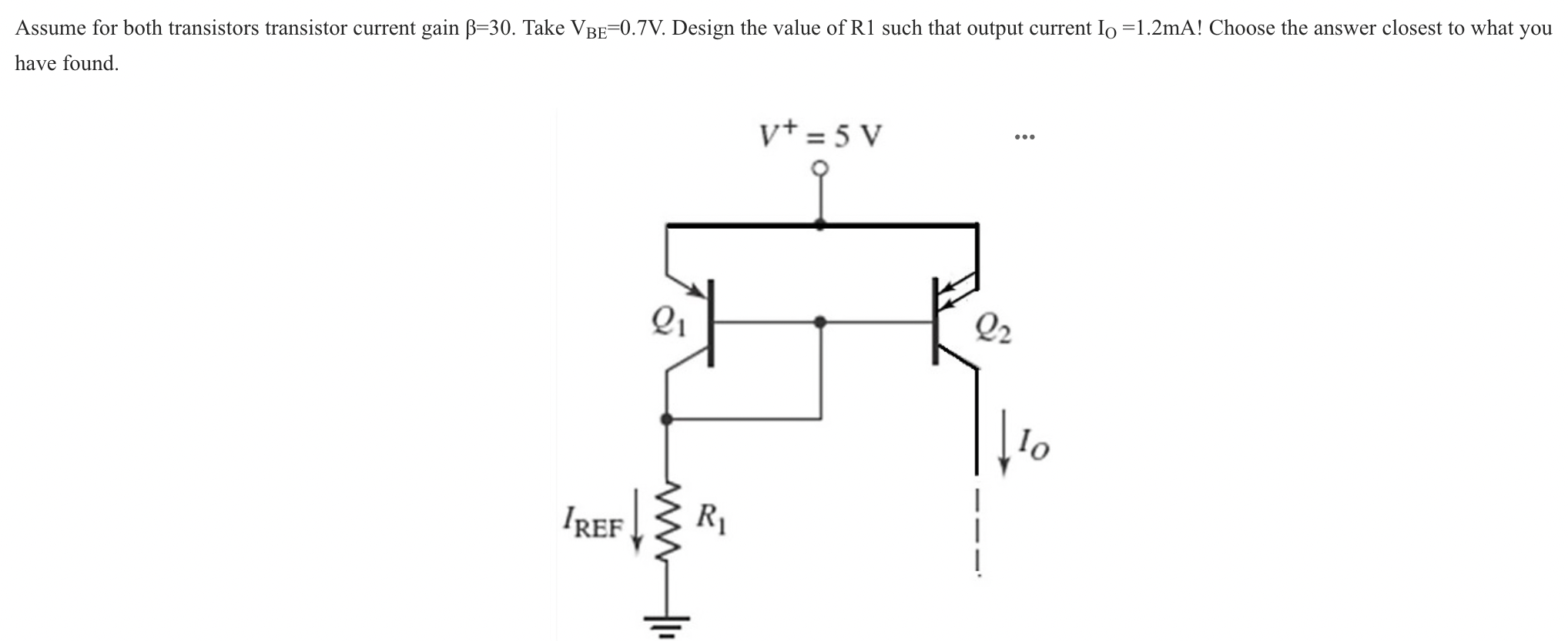 Solved Assume for both transistors transistor current gain | Chegg.com