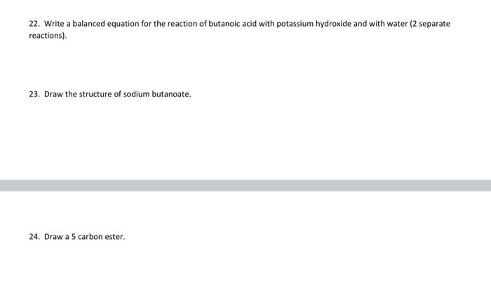 Solved 22. Write a balanced equation for the reaction of | Chegg.com