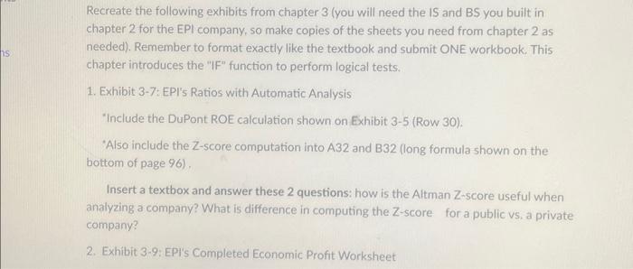 Solved Recreate the following exhibits from chapter 3 (you | Chegg.com