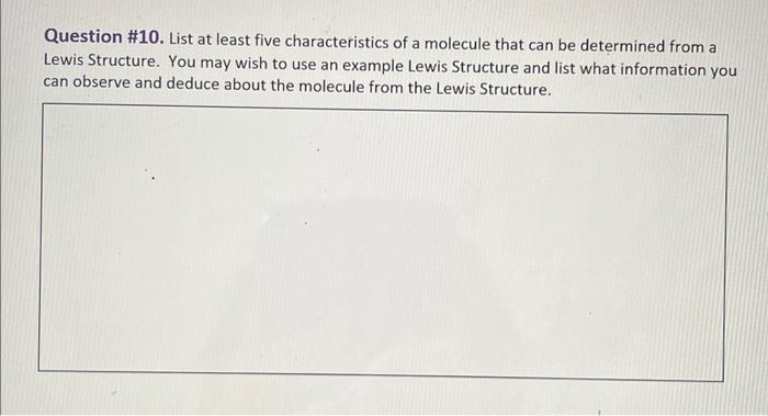 Solved Question \#10. List at least five characteristics of | Chegg.com