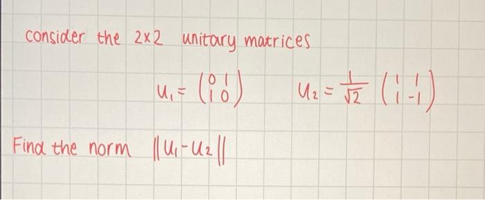 Solved consider the 2×2 unitary matrices | Chegg.com