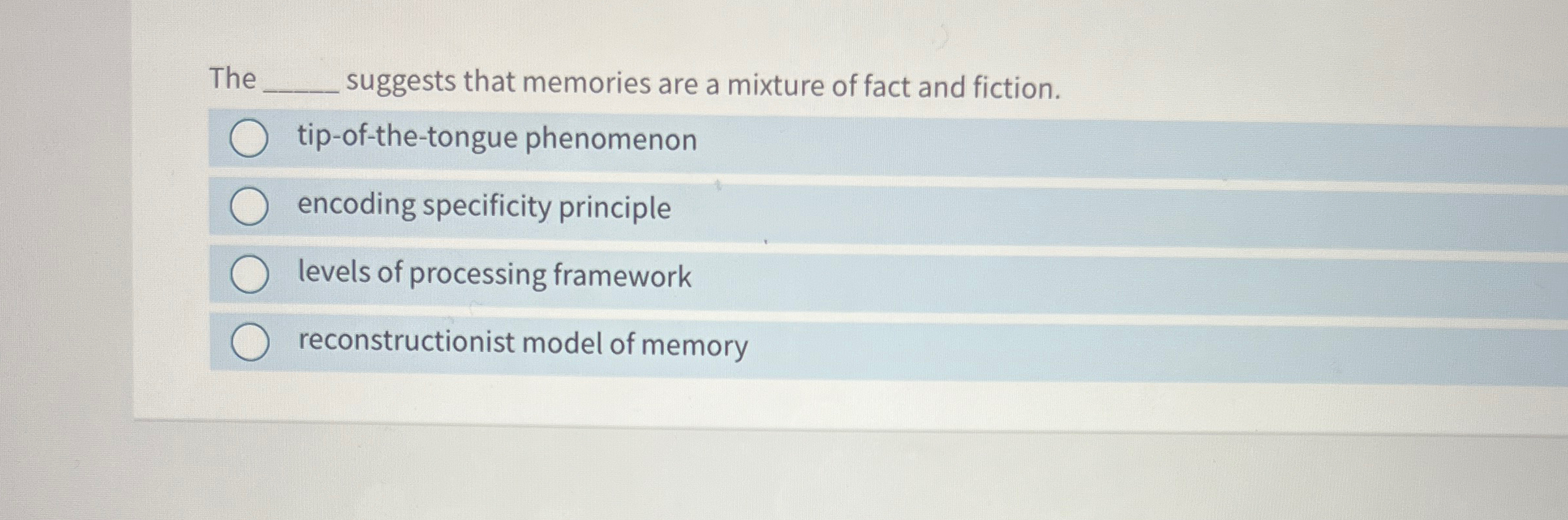 Solved The ﻿suggests that memories are a mixture of fact | Chegg.com