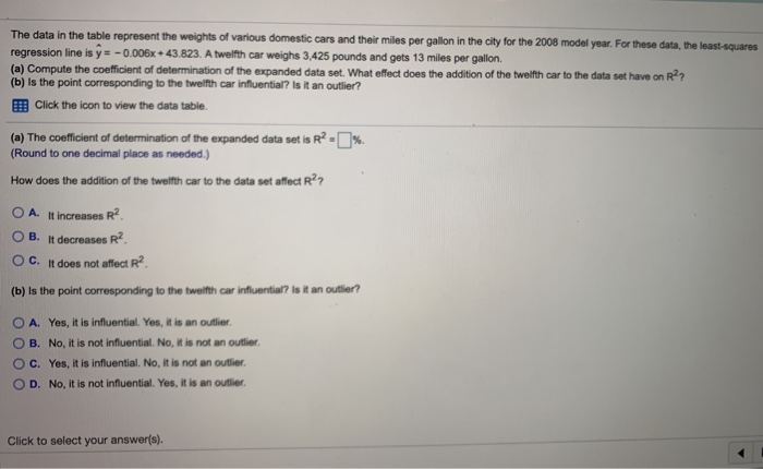 Solved The data in the table represent the weights of | Chegg.com