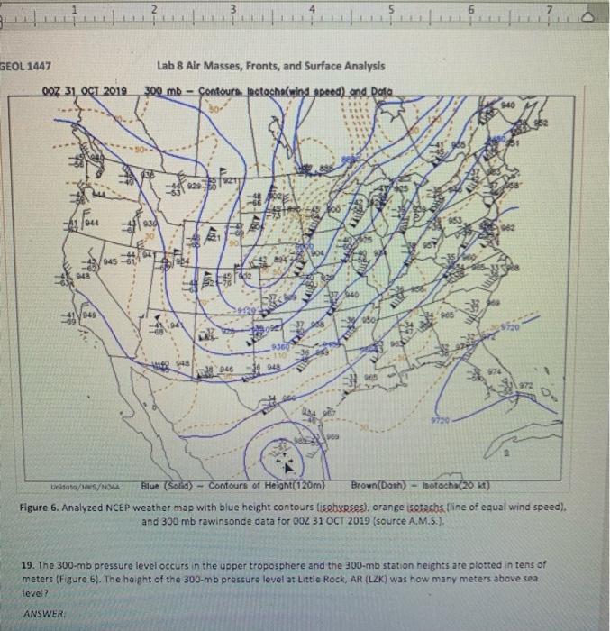 6 7 GEOL 1447 Lab 8 Air Masses, Fronts, and Surface | Chegg.com