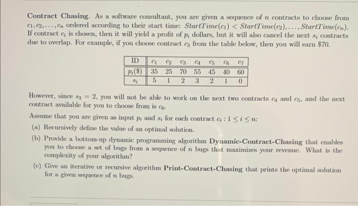 Solved Contract Chasing. As a software consultant, you are | Chegg.com