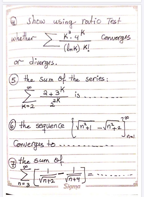 Solved 4 show whether y using ratio Test K. 4k Converges | Chegg.com